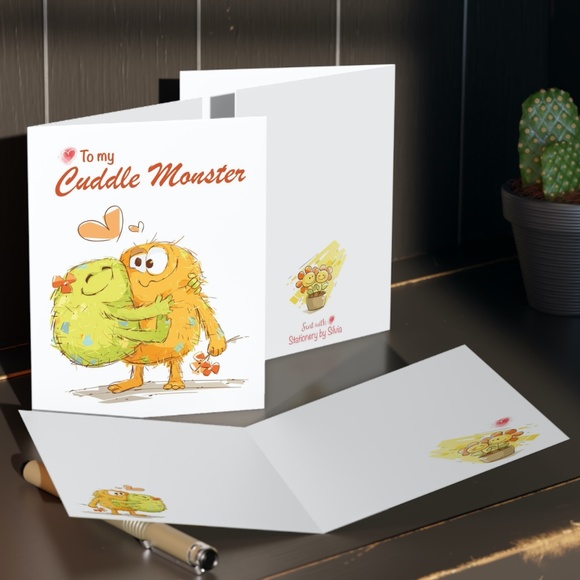 Trendy Jewels | Office | Cute Valentines Card Cuddle Monsters Couple ...